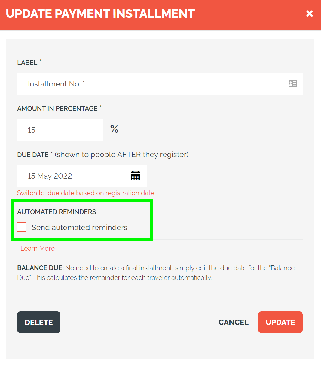 How-to: Turn off Automated Reminders