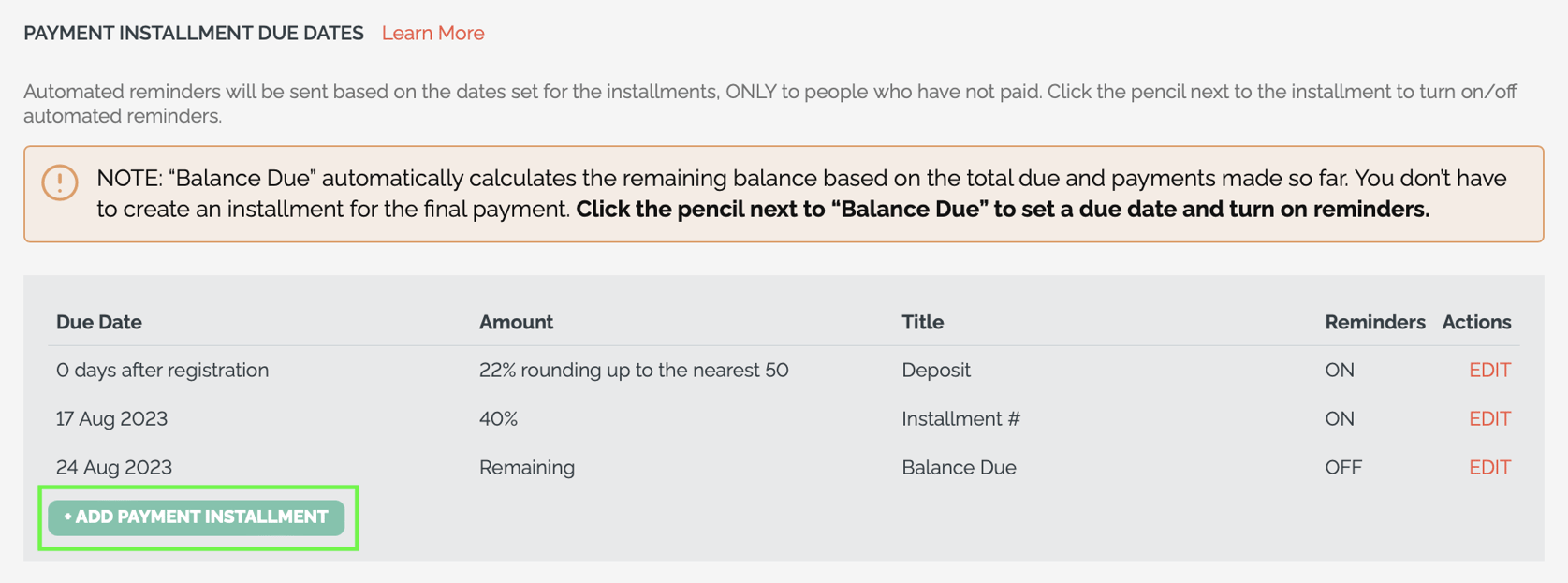 How-to: Provide a Payment Plan Using Installments With Automated Reminders